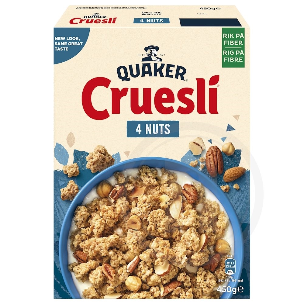 Cruesli m. nødder fra Quaker – Leveret med nemlig.com