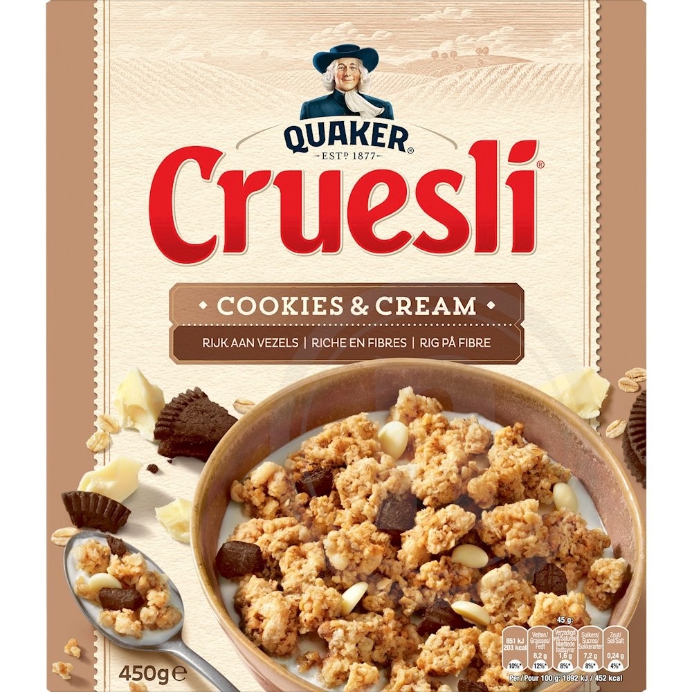 Crüsli m. cookies & cream fra Quaker – køb online hos nemlig.com