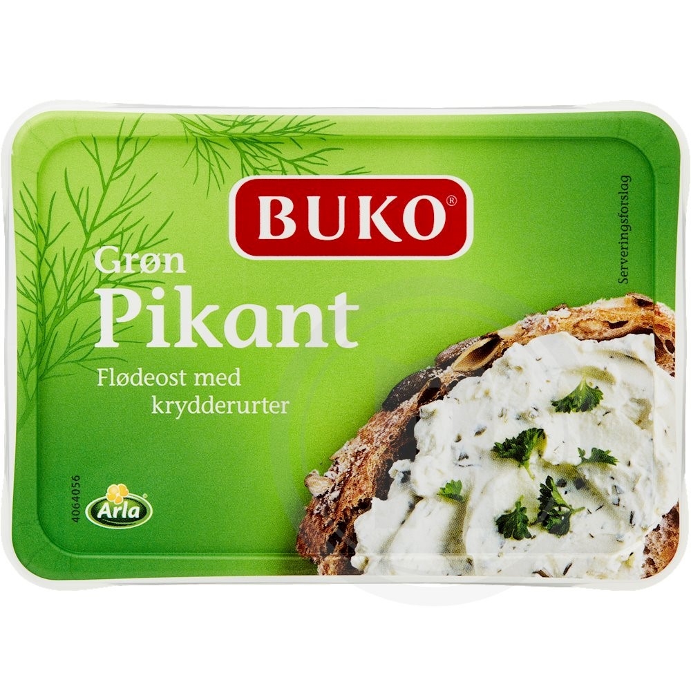 Flødeost grøn pikant fra Buko – køb online hos nemlig.com