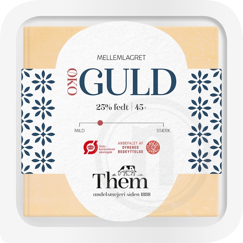 Guld ost i skiver ML 45+ øko. fra Them – Leveret med nemlig.com