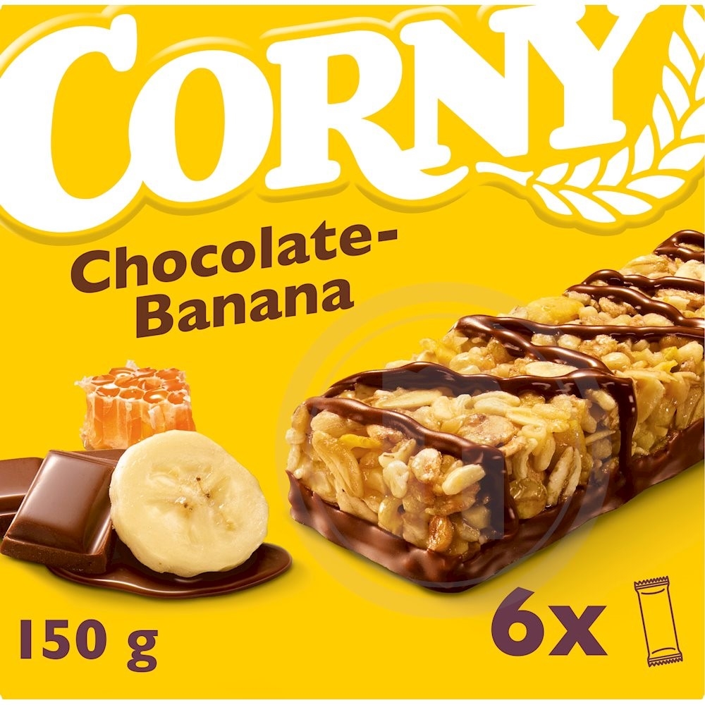 Müslibar m. chokolade og banan fra Corny – Leveret med nemlig.com