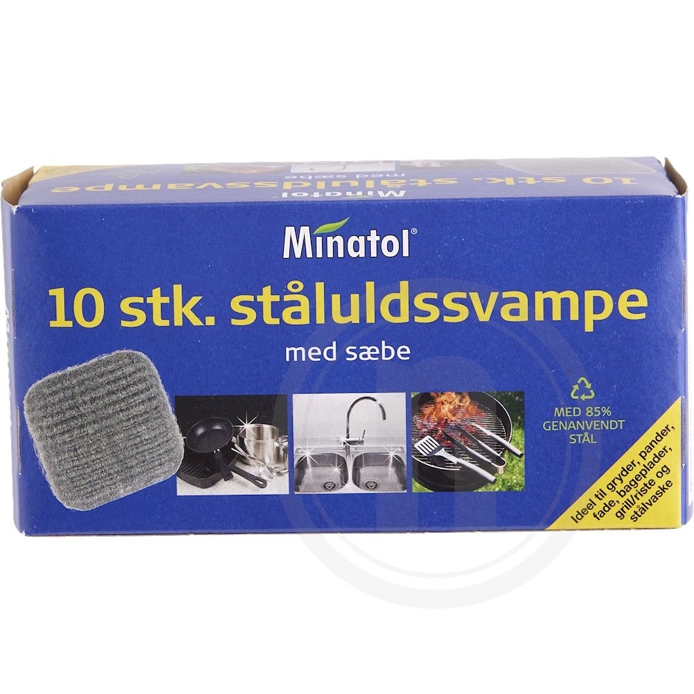 Ståluldssvampe m. sæbe fra Minatol – Leveret med nemlig.com