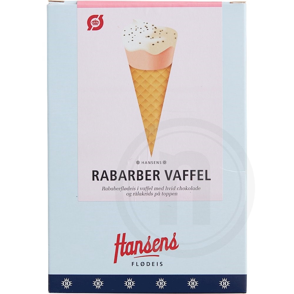 Vaffelis m. rabarber øko. fra Hansens Flødeis – Leveret med nemlig.com
